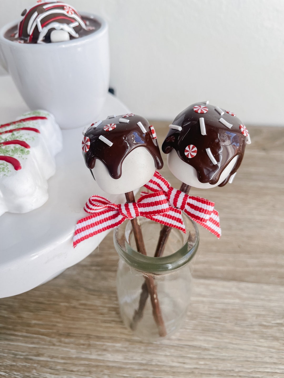 Fake Hot Cocoa Marshmallow on A Stick, Fake Peppermint Marshmallows ...