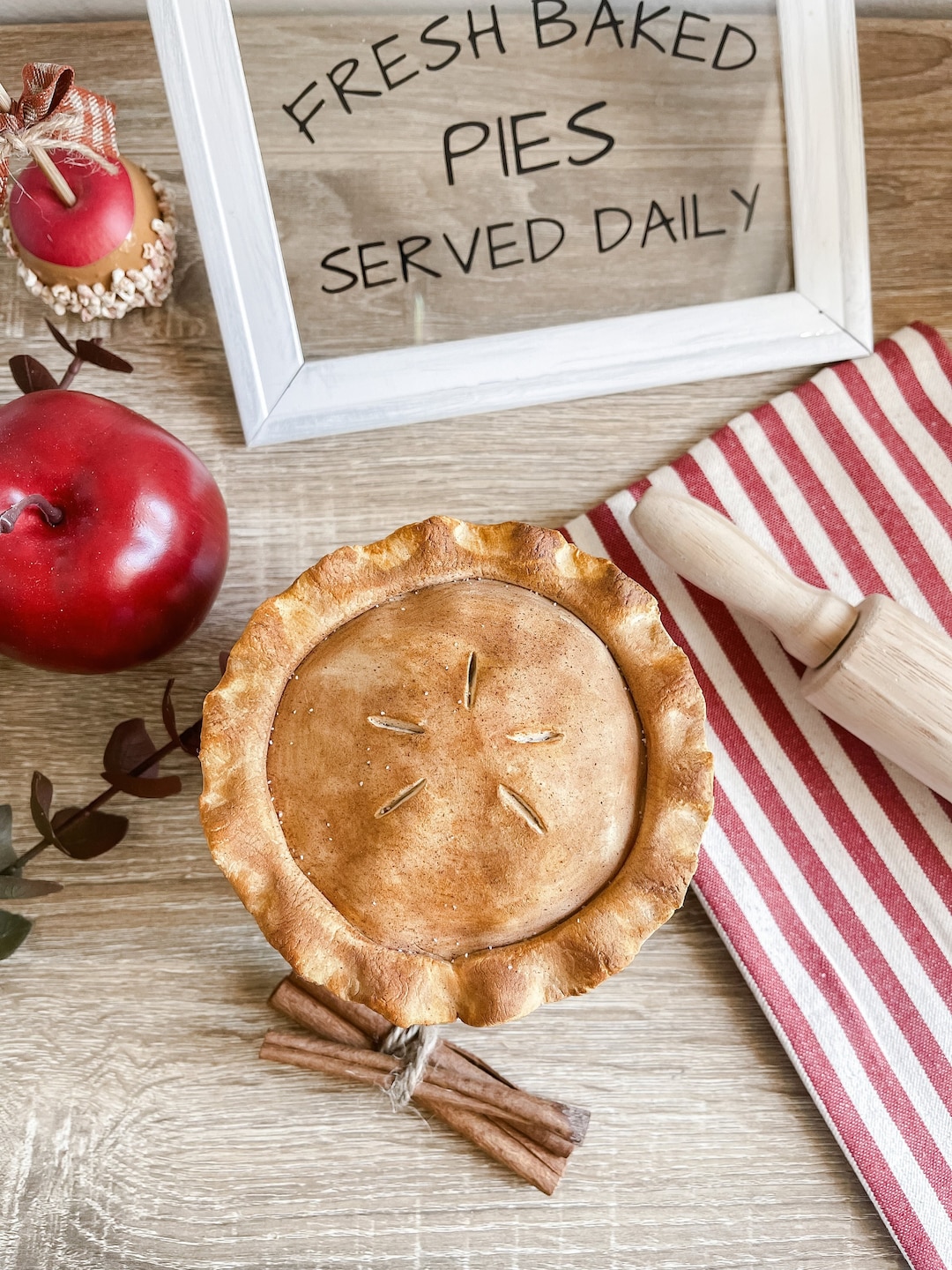 Faux Mini Apple Pie, Fake Apple Pie, Fake Pie Display, Apple Decor ...