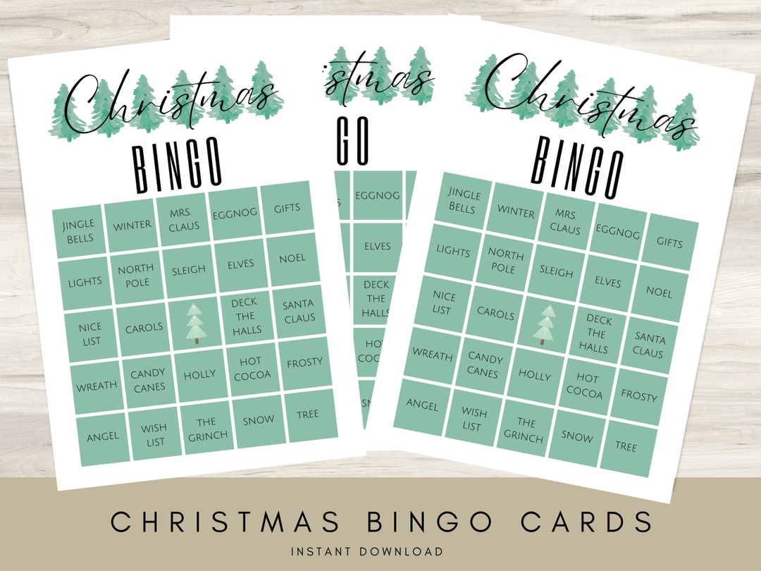 Christmas Bingo Game | Printable Party Game | Family Fun Holiday Game ...