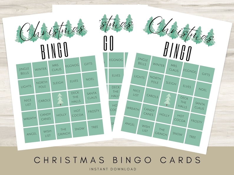 Christmas Bingo Game Printable Party Game Family Fun Holiday Game Canva ...