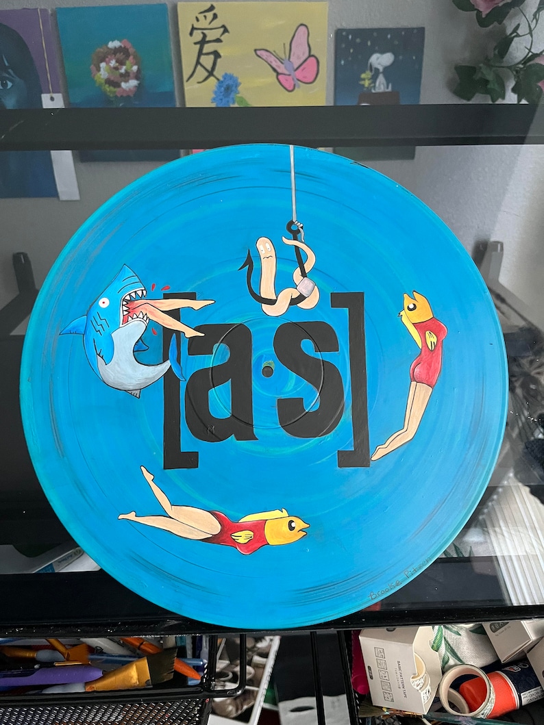 Adult Swim Surreal Underwater Theme - Hand-made Vinyl Record Painting ...
