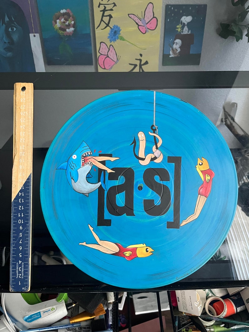 Adult Swim Surreal Underwater Theme - Hand-made Vinyl Record Painting ...