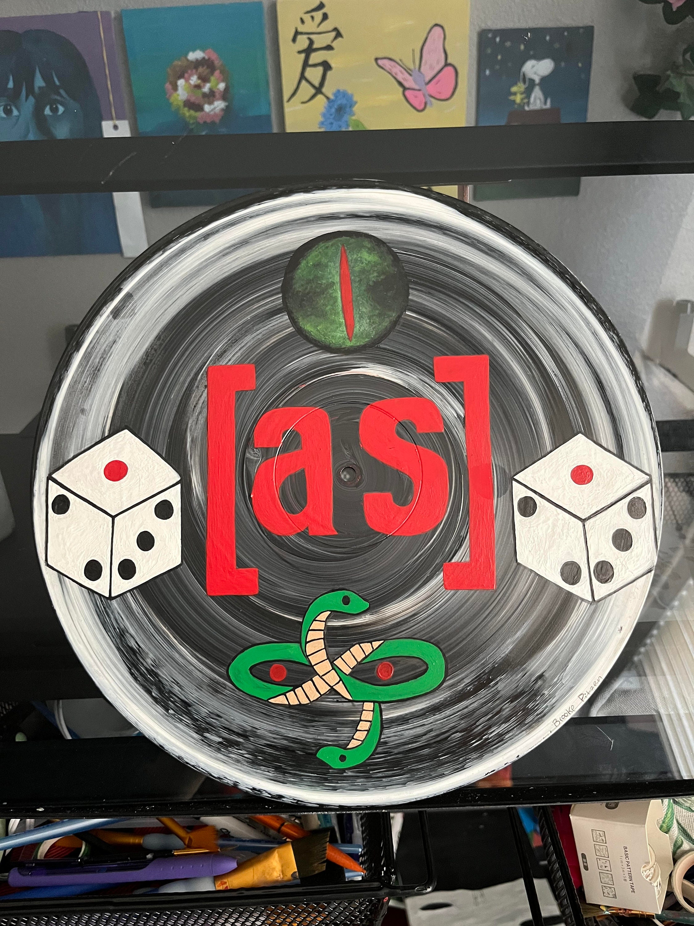 Adult Swim Snake Eyes Themed Hand-made Vinyl Record Painting - Etsy
