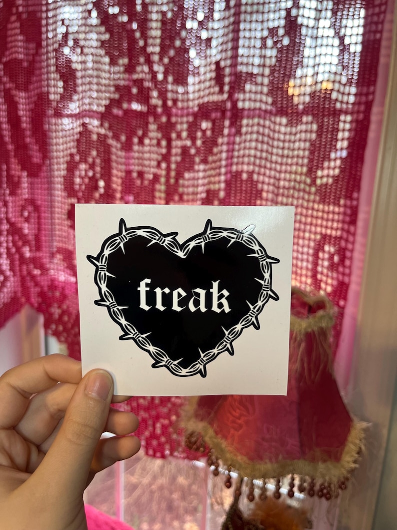 Freak Barbed Wire Heart Y2k Black and White Leopard Pink Waterproof ...