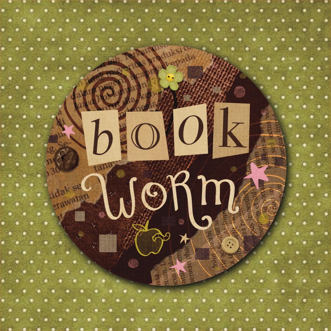 Book Worm Waterproof Sticker - Etsy
