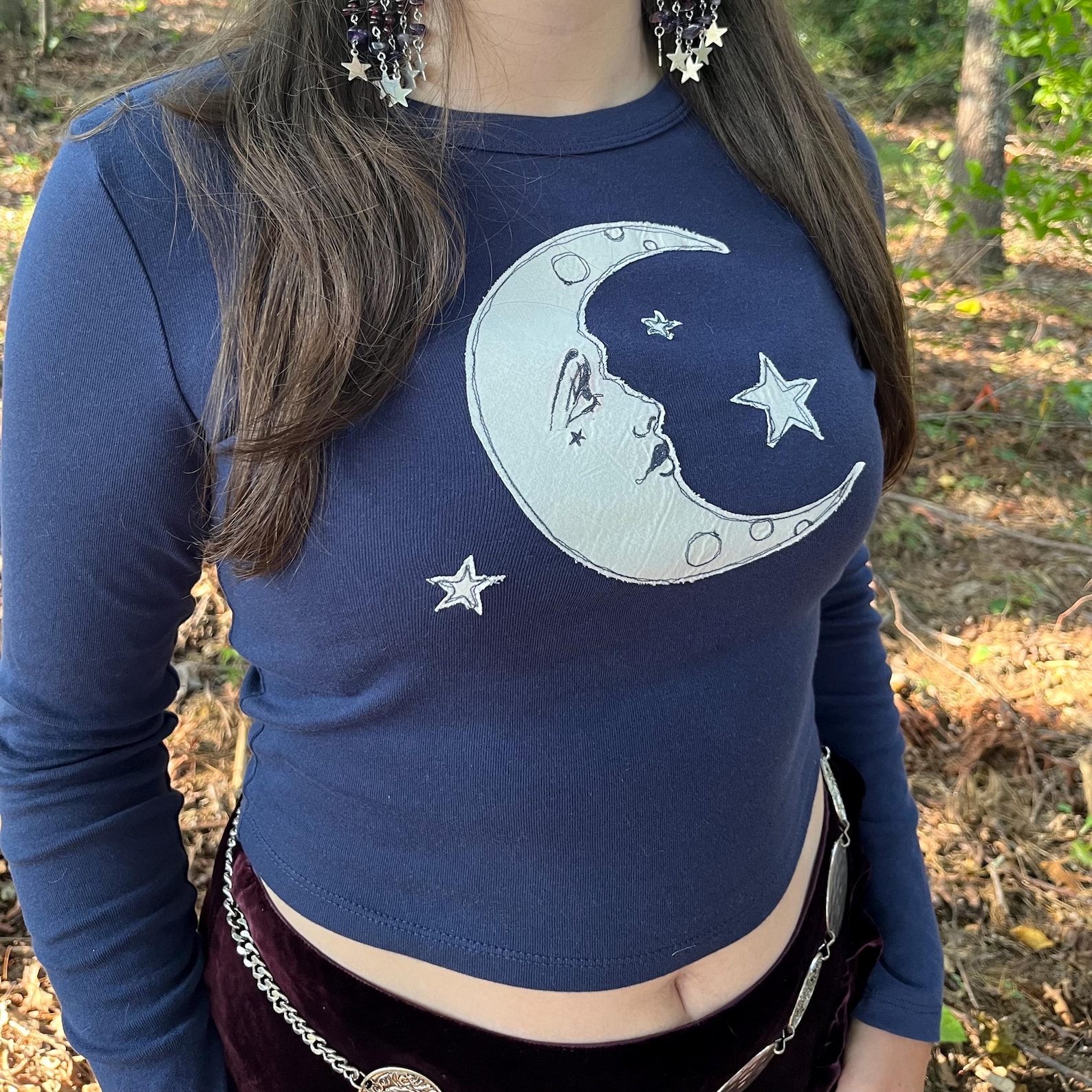 Crescent Moon Whimsigoth Applique Baby Tee/sweatshirt/long Sleeve - Etsy