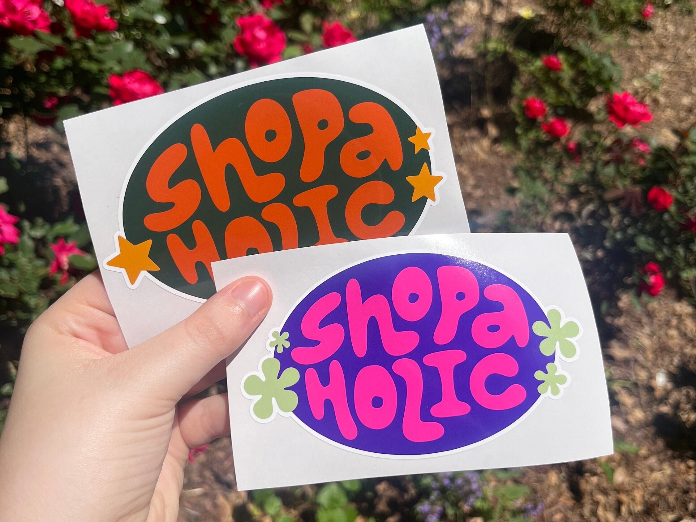 Shopaholic Pink and Purple Y2k Vinyl Sticker - Etsy