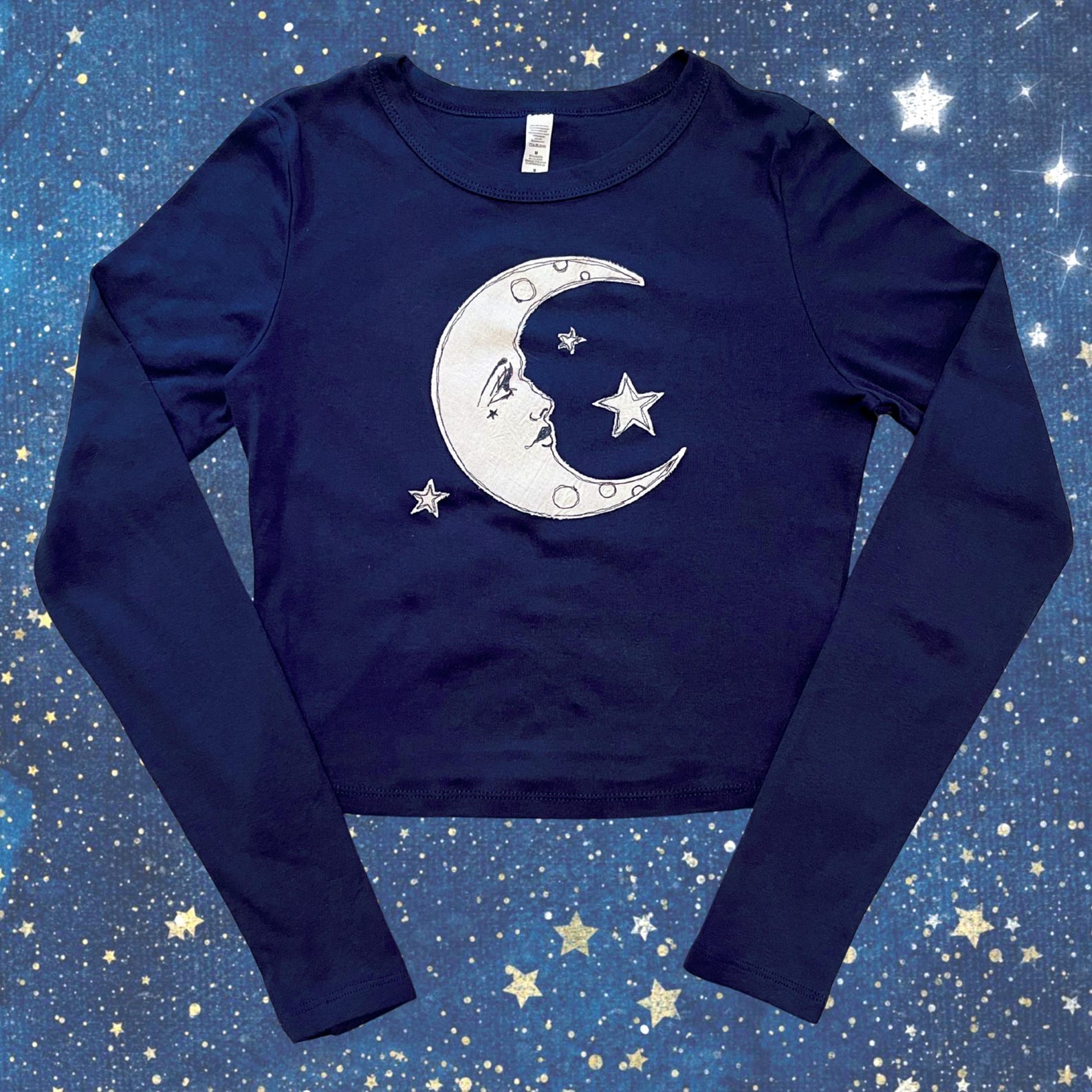 Crescent Moon Whimsigoth Applique Baby Tee/sweatshirt/long Sleeve - Etsy