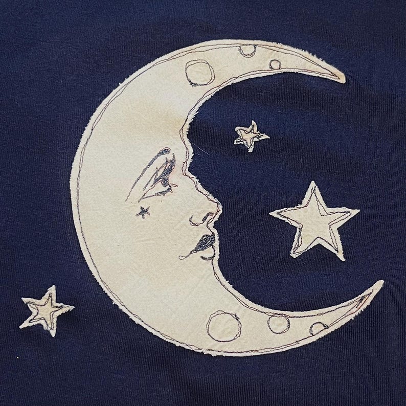 Crescent Moon Whimsigoth Applique Baby Tee/sweatshirt/long Sleeve - Etsy