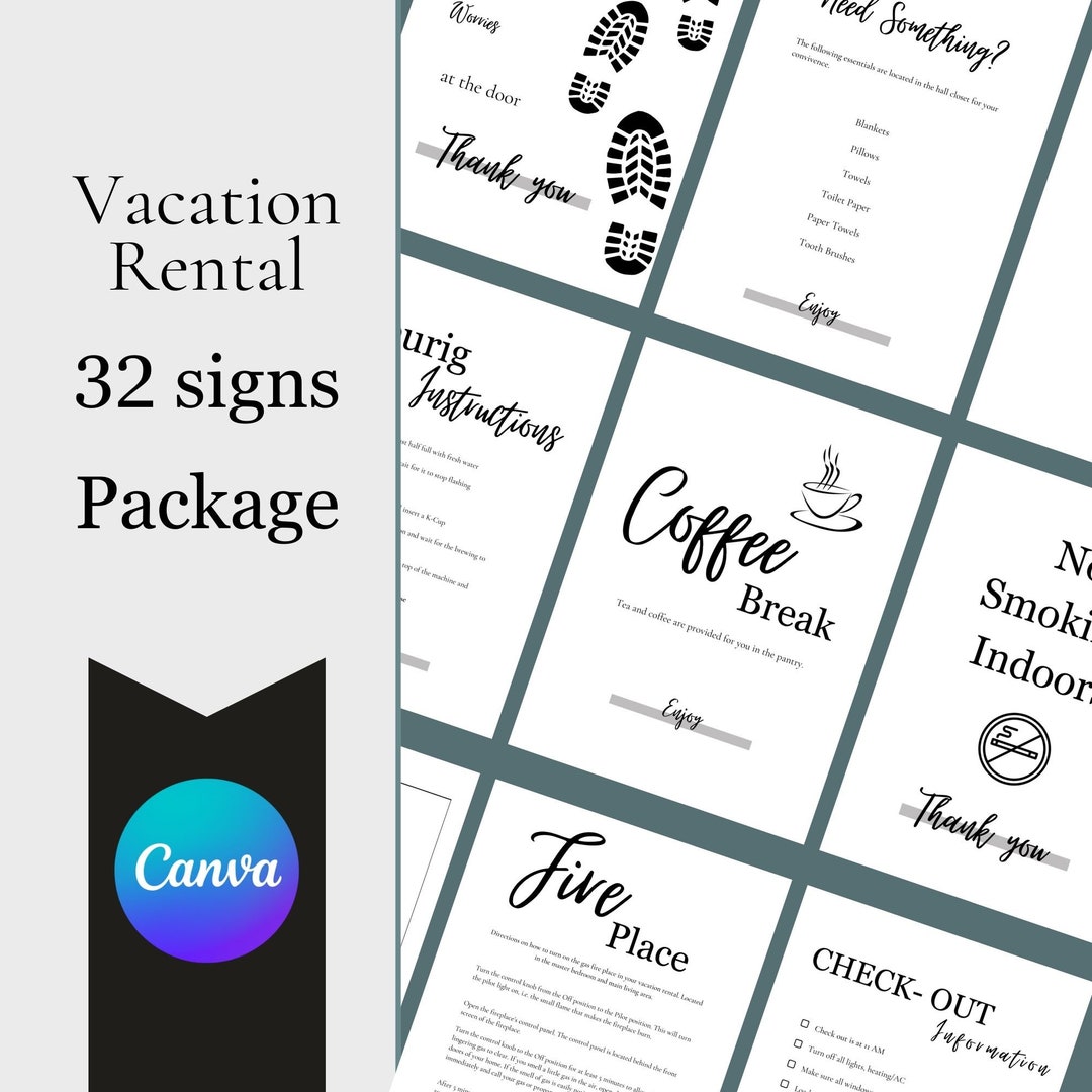 Vrbo Sign Bundle No Smoke Airbnb Sign Airbnb Makeup Removal - Etsy