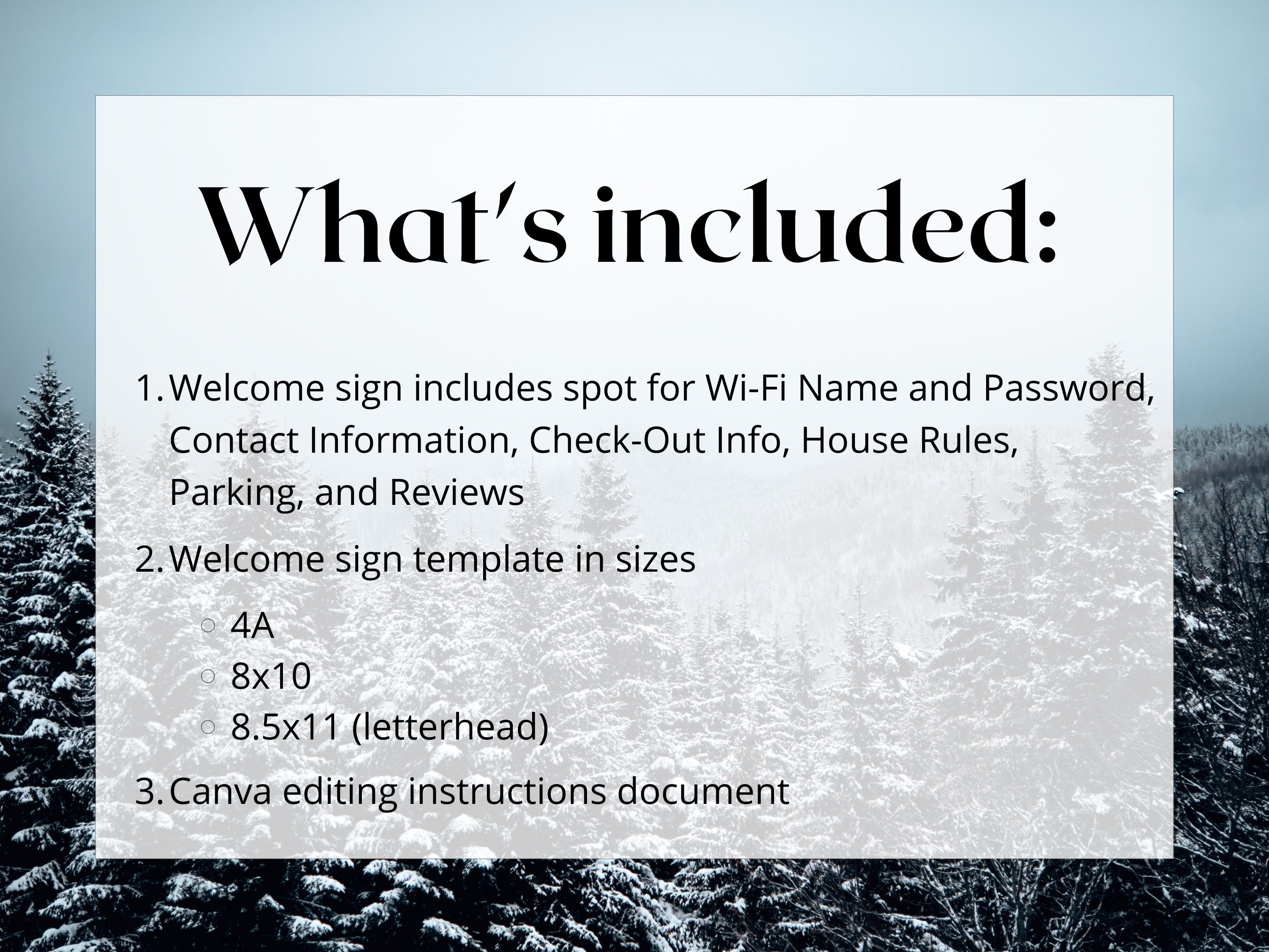Airbnb Welcome Sign, Mountain Theme, Vacation Rental Sign, Guest ...