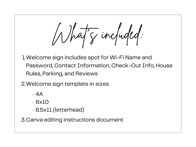 Airbnb Welcome Sign, Vacation Rental Sign, Guest Arrival Poster, Airbnb ...