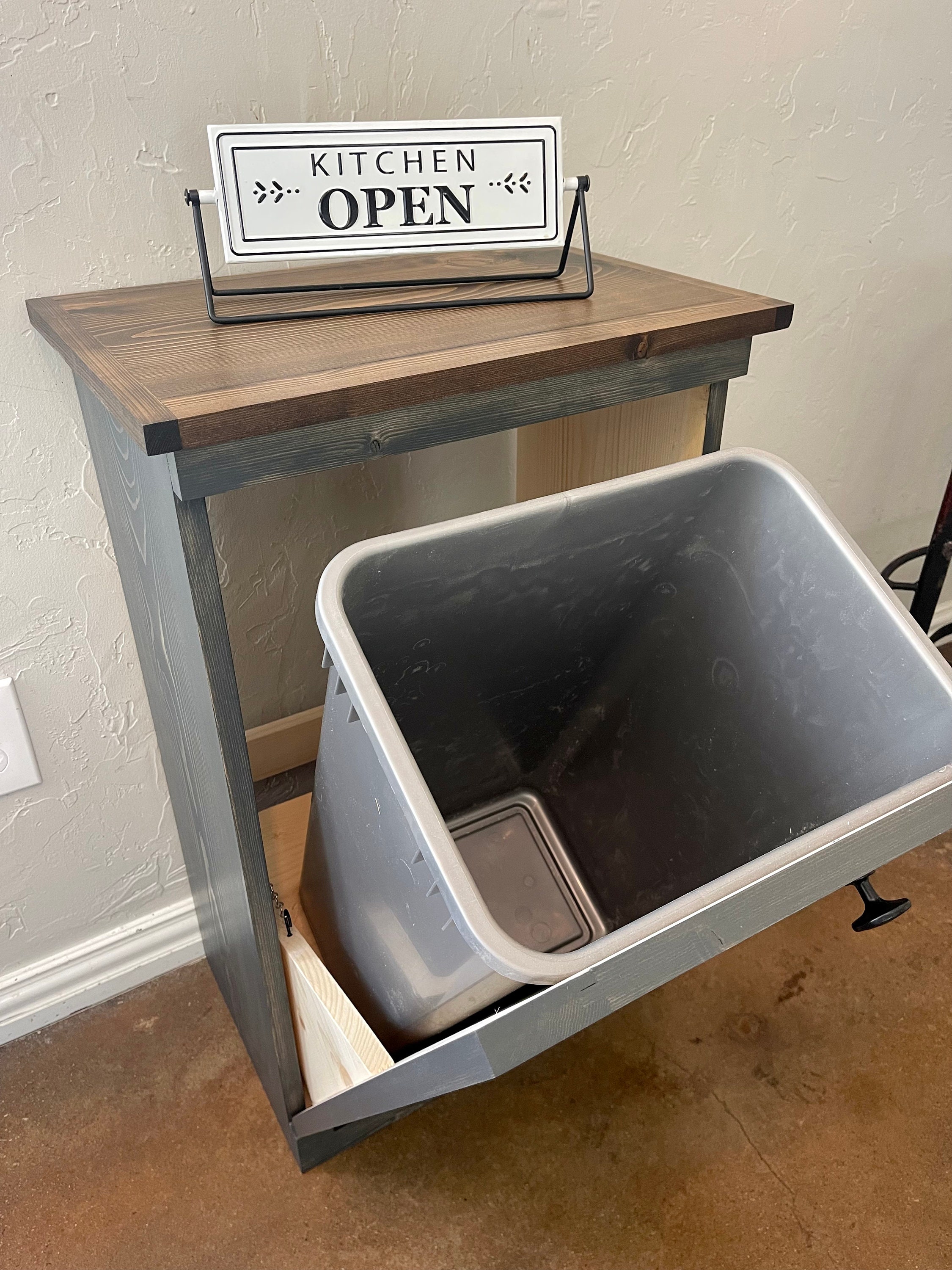 Farmhouse Tilt-out Trash Cabinet: Wooden Kitchen Decor - Etsy
