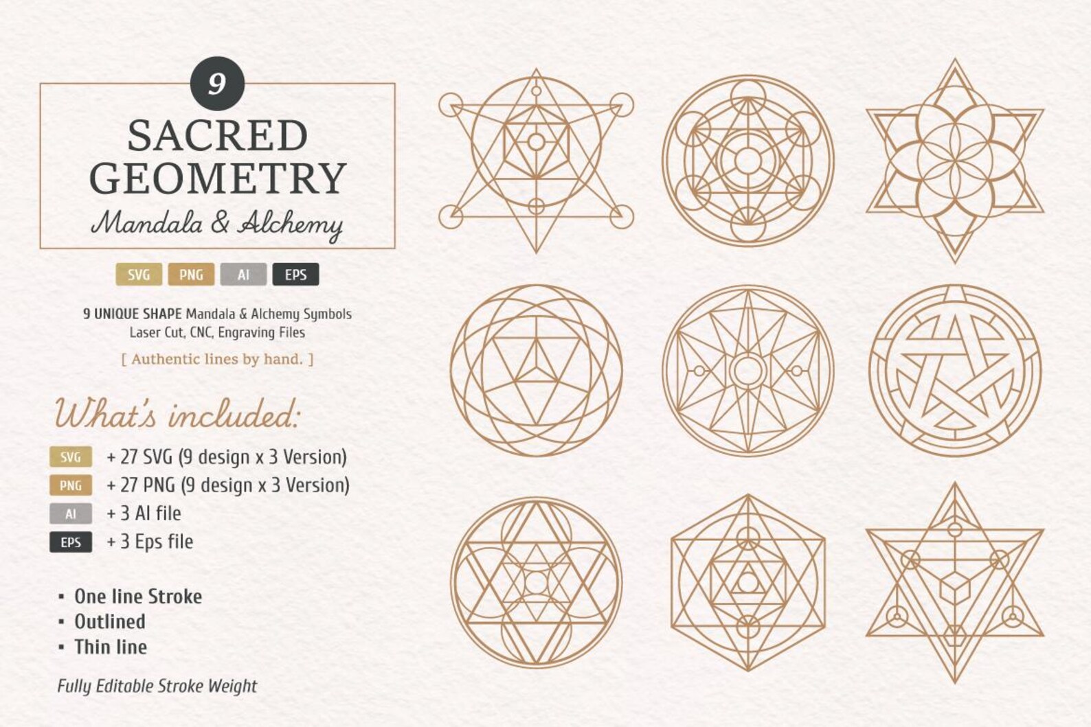 Sacred Geometry Mandala SVG | Alchemy Symbols, Laser Cut Files (digital ...