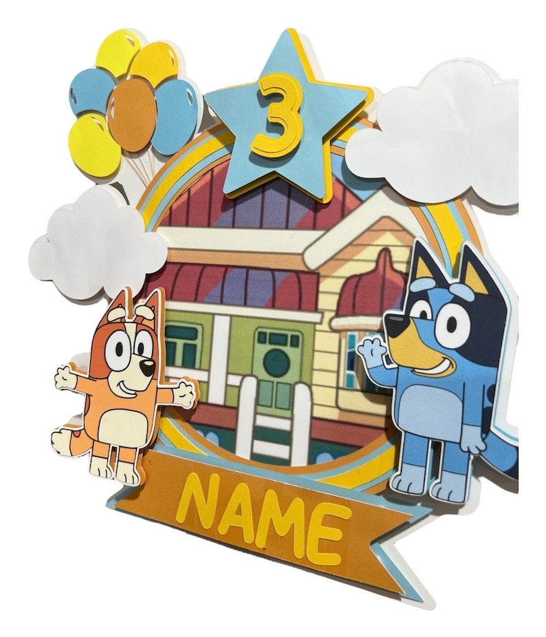 Bluey and Bingo Cake Topper | 3D | Customizable - Etsy