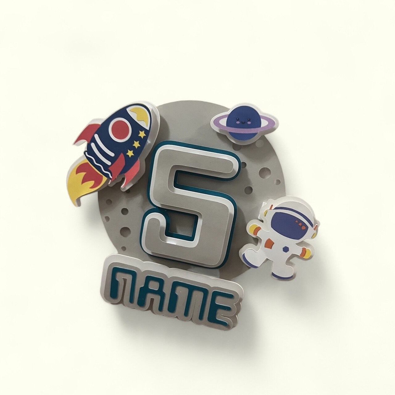 3D Space Themed Cake Topper - Etsy