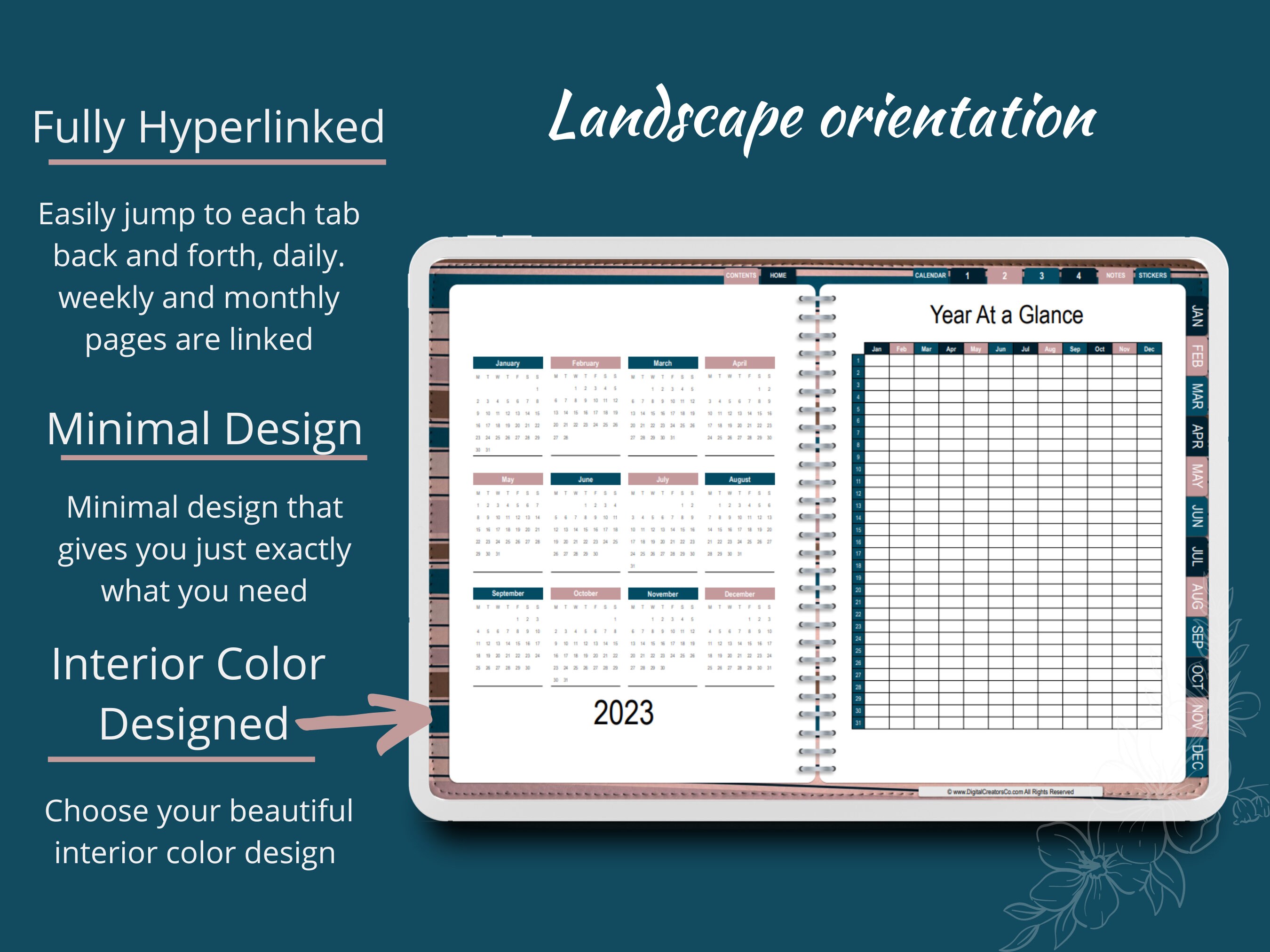 2023 Digital Planner, Minimal & Simple Digital Planner, Digital Planner ...