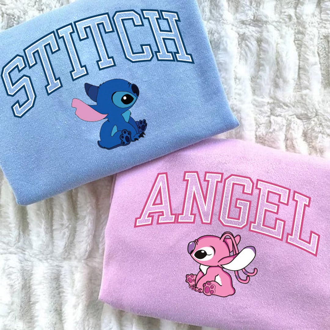 Stitch X Angel Sweatshirt, Couple Sweatshirt, Anniversary Sweatshirt ...