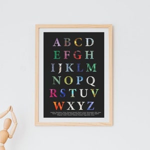 Gemstone Alphabet Poster 8.5x11 Preschool Kindergarten Pre-k - Etsy