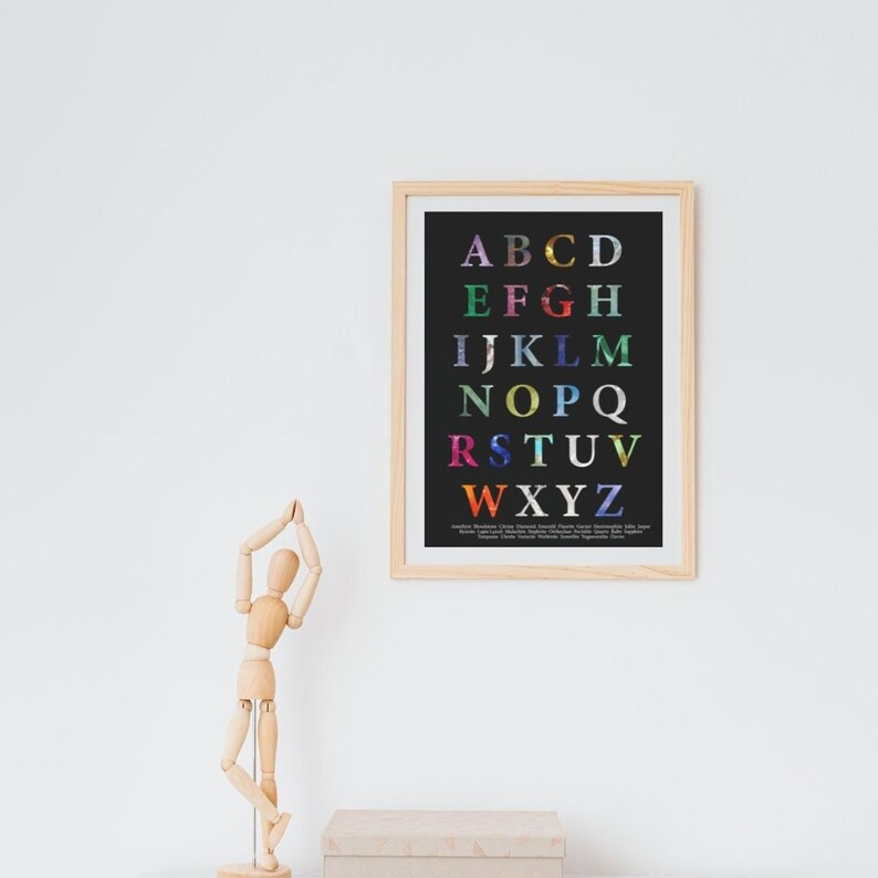 Gemstone Alphabet Poster 8.5x11 Preschool Kindergarten Pre-k - Etsy