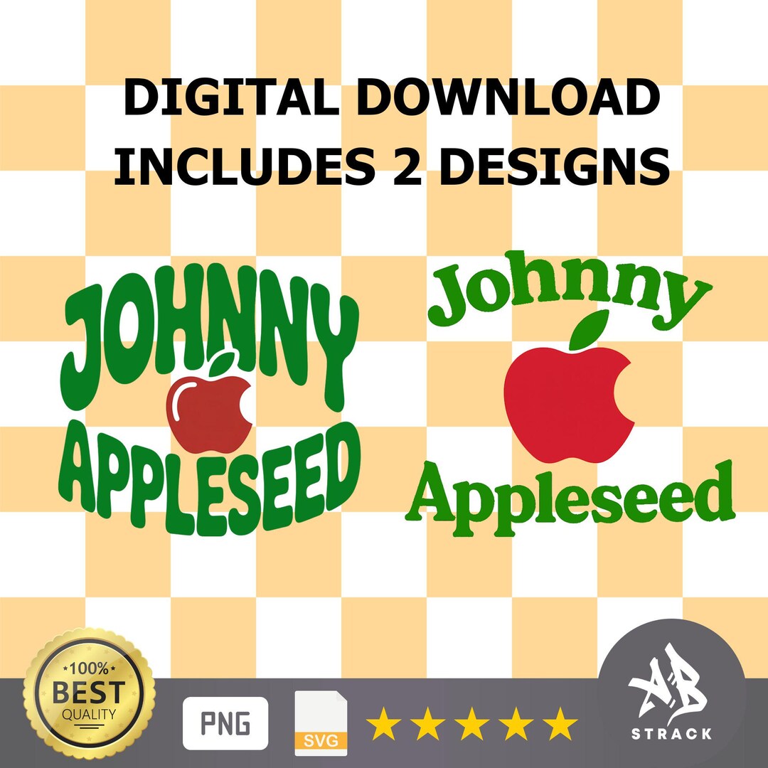 Johnny Appleseed Day Bundle Retro Apple SVG PNG Clipart (digital ...