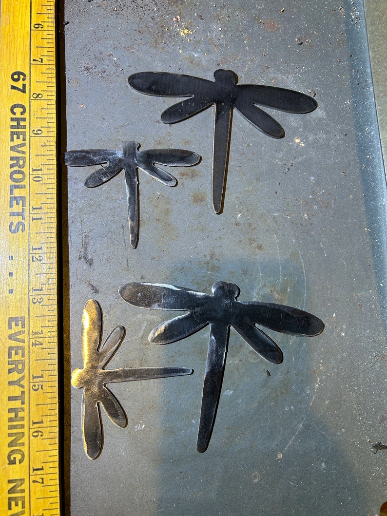 2D Metal Dragonfly package of 4 - Etsy