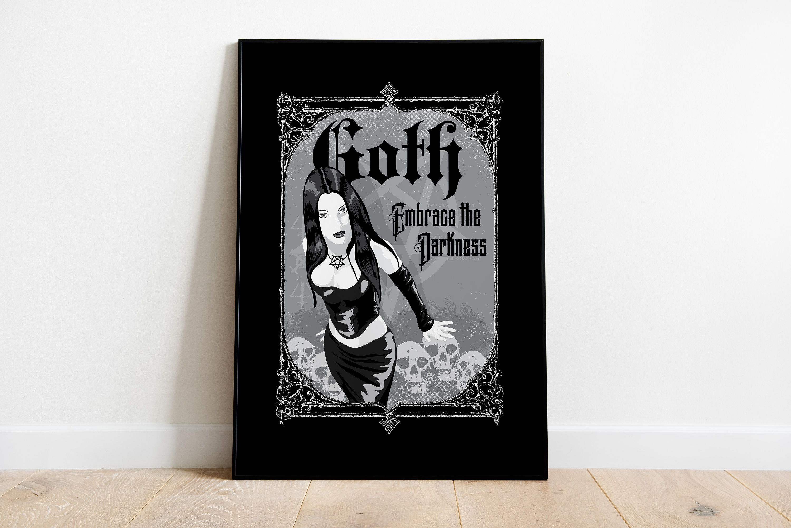 Goth Girl Spooky Art Line Art Gothic Art Vector Art - Etsy