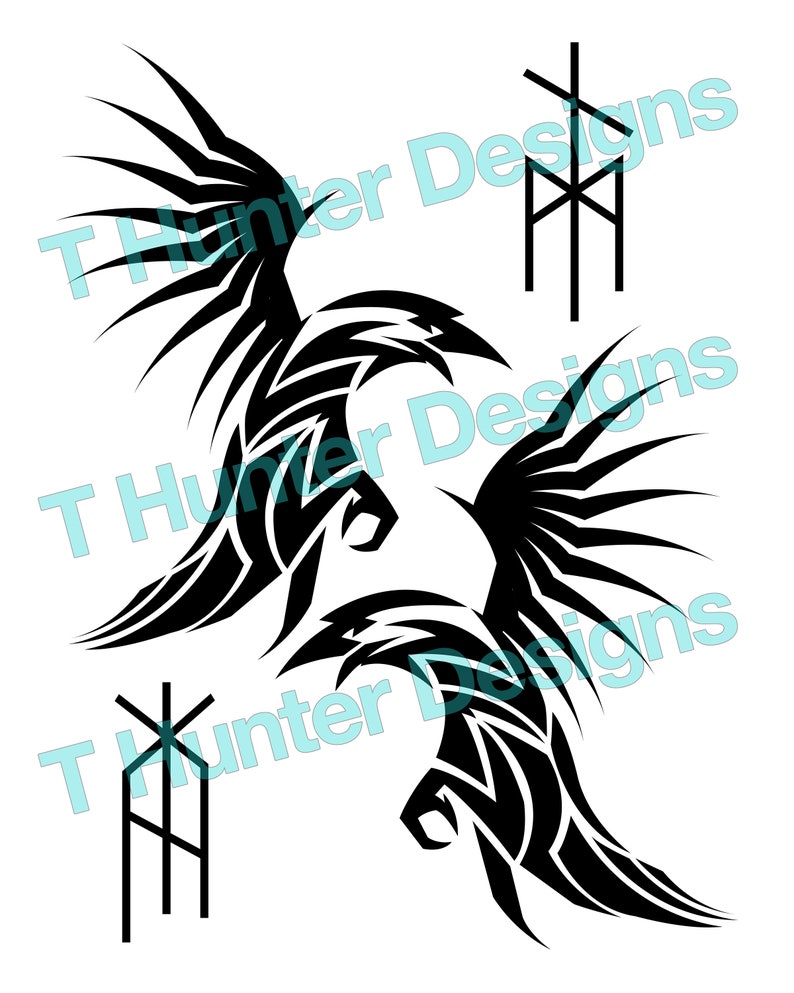 Odins Ravens, Norse Art, Line Art, Fantasy Art, Vector Art, Office Art ...