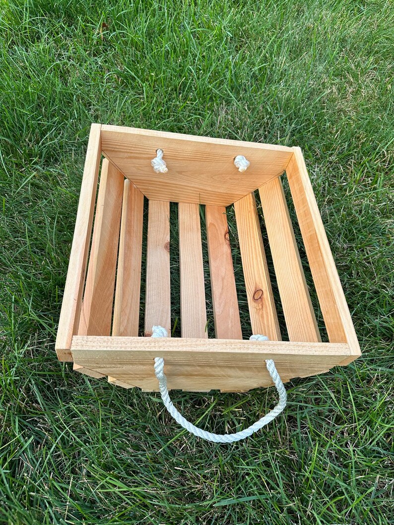 Handcrafted Wooden Harvest Basket - Etsy