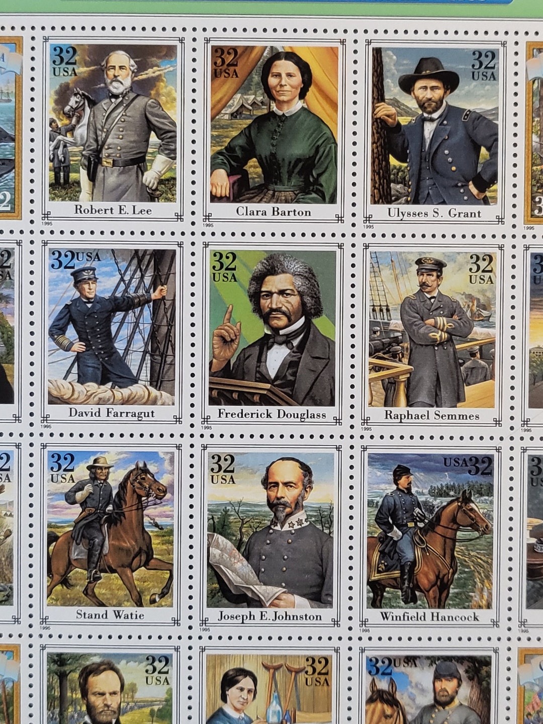 20 Civil War Stamps 130th Anniversary US Postage 1995 - Etsy
