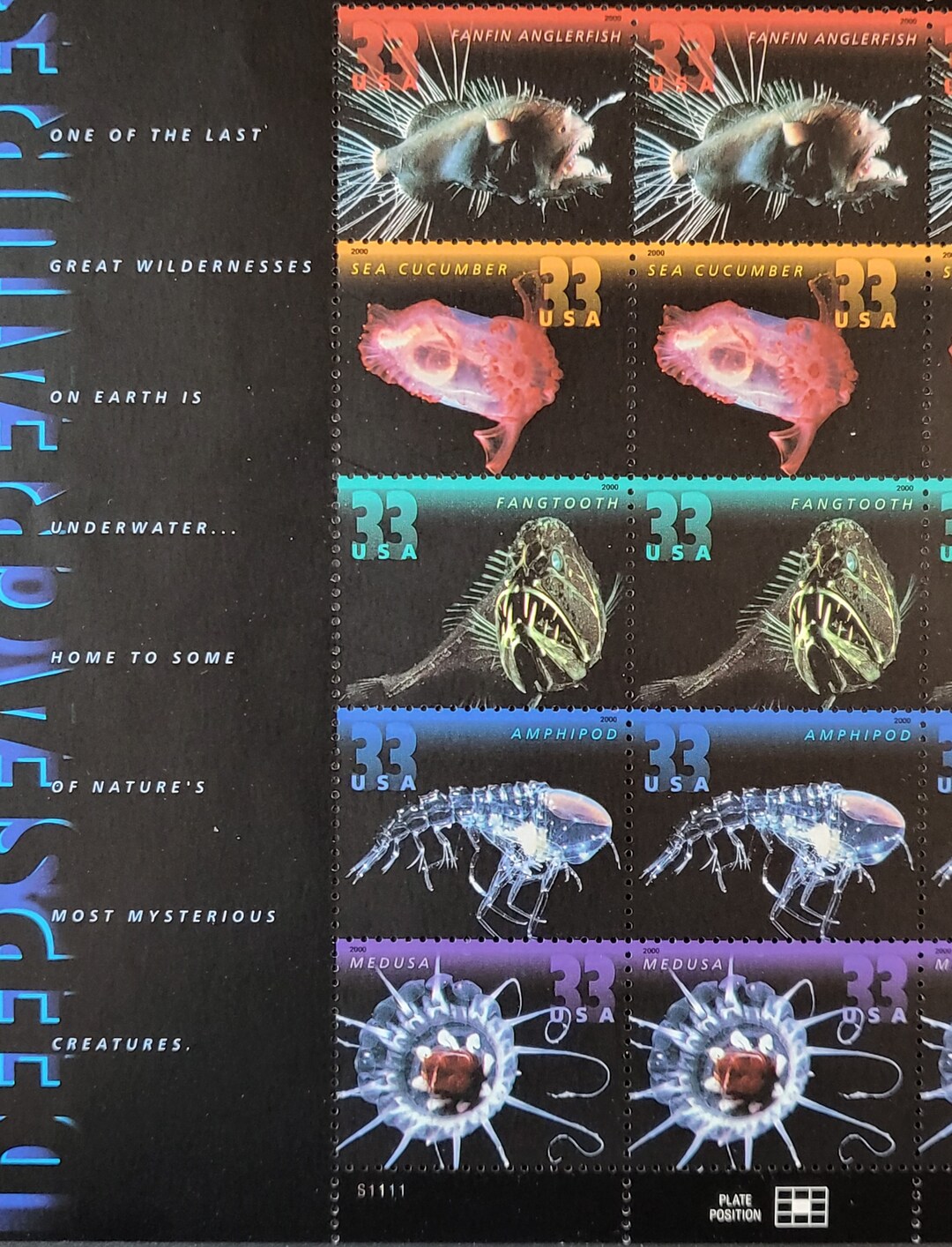 15 Deep Sea Creatures Stamps Marine Life US Postage 2000 - Etsy
