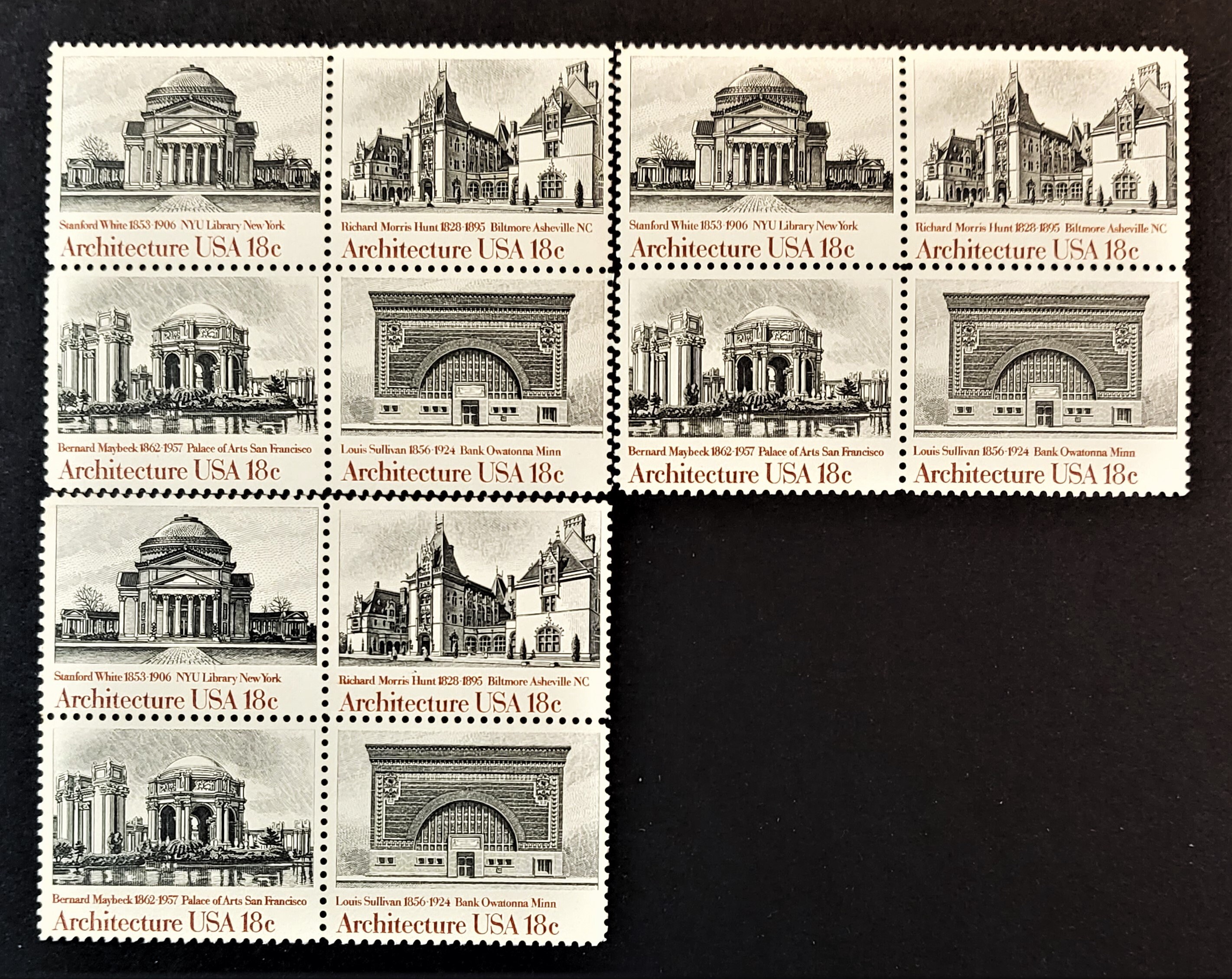 12 American Architecture Stamps Four Architects Advances in - Etsy