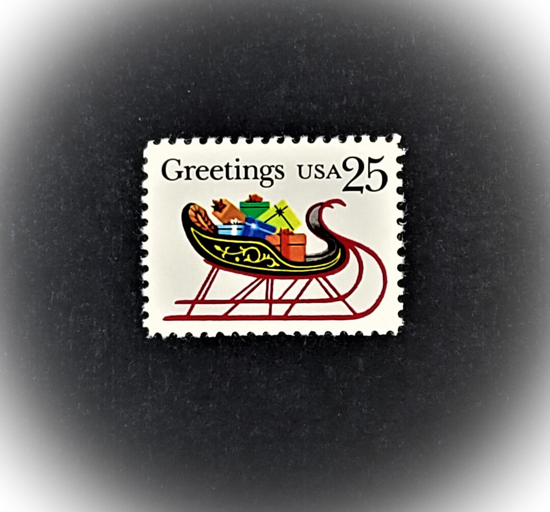 24 Christmas Sleigh and Presents Stamps Contemporary - Etsy