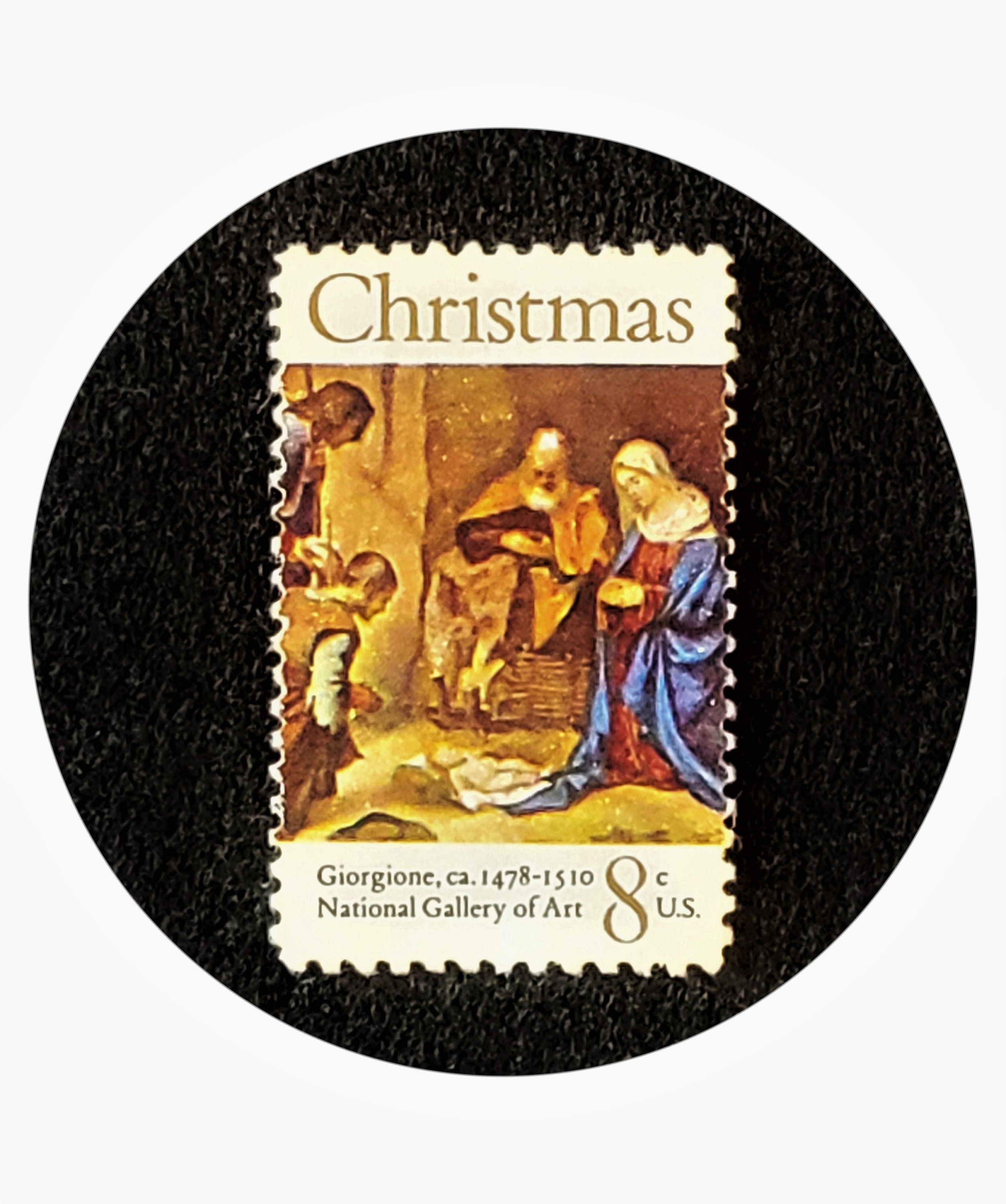 28 Christmas Manger Scene US Stamp Giorgione 1971 Unused 8 Cent Face ...