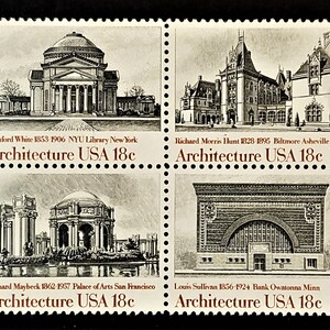 12 American Architecture Stamps Four Architects Advances in - Etsy