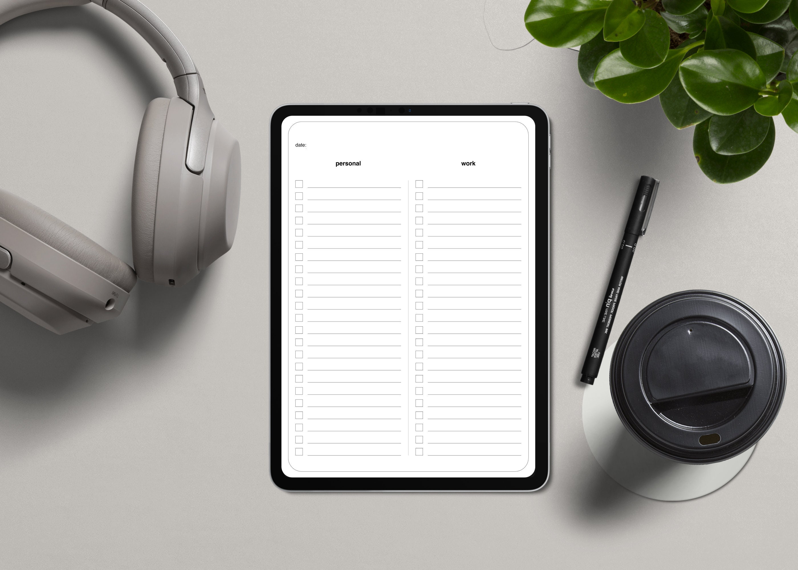 Digital To-do List Template for Work and Personal Tasks | Ipad ...