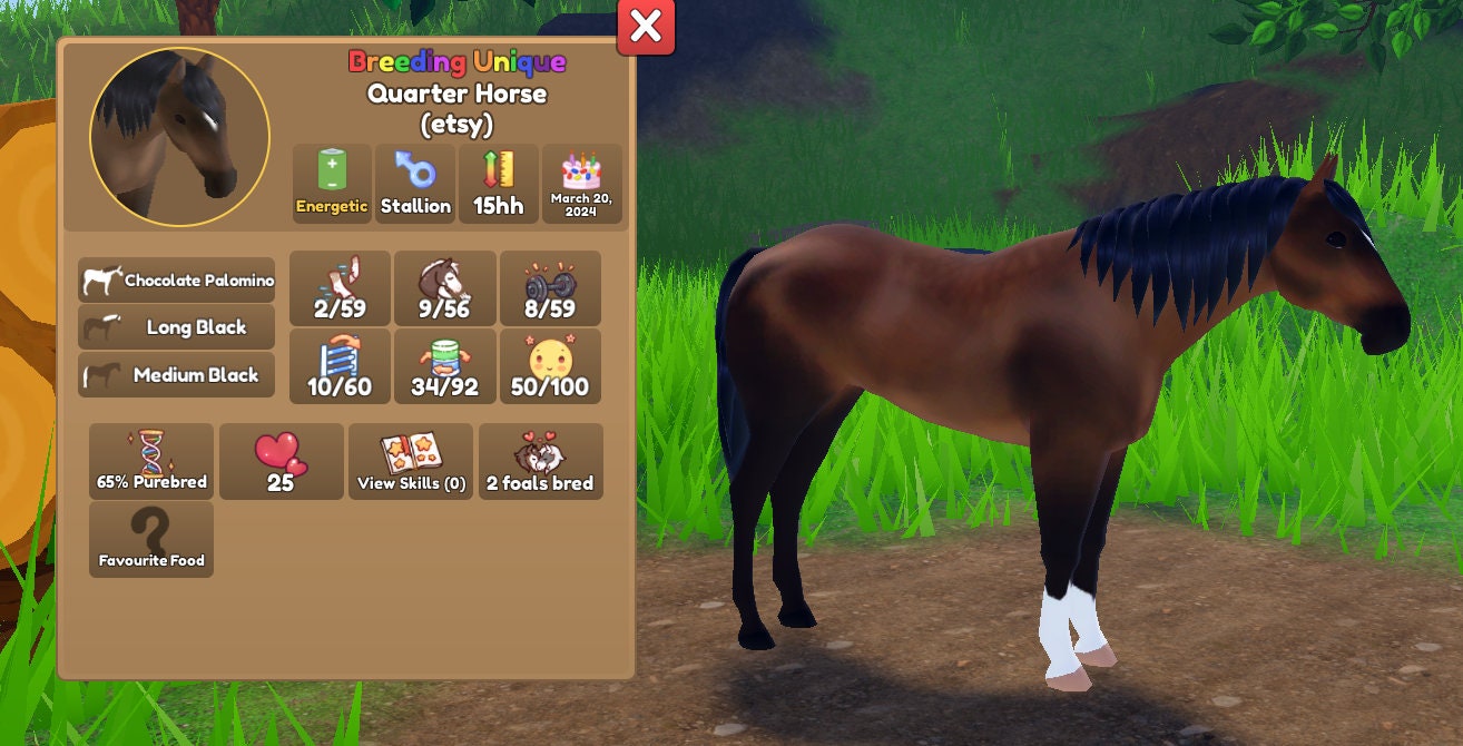 Chocolate Palomino Quarter Horse Wild Horse Islands - Etsy