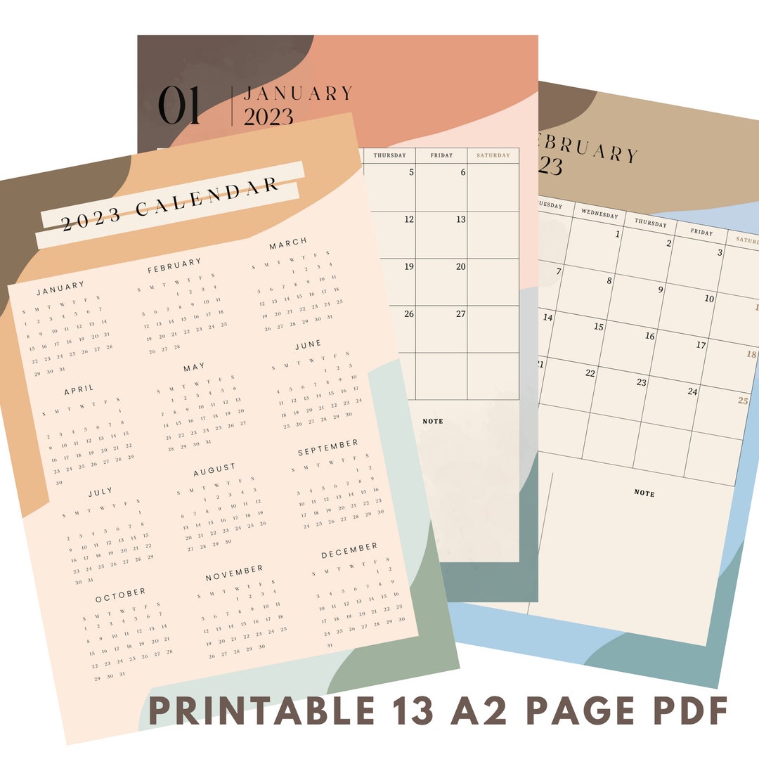 Printable PDF 2023 Calendar - Etsy