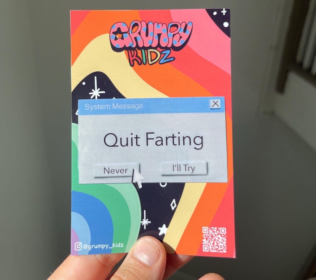 Y2K 'quit Farting' Meme Sticker | Funny Potty Humor Decal | Waterproof ...