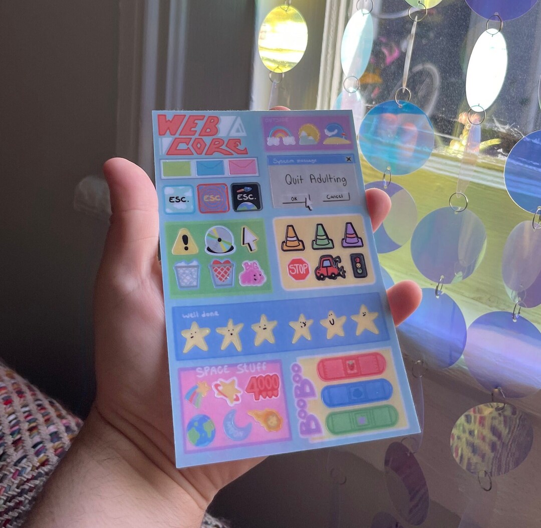 37 Mini Deco Sticker Collection Heart & Webcore Stickers for Journal ...