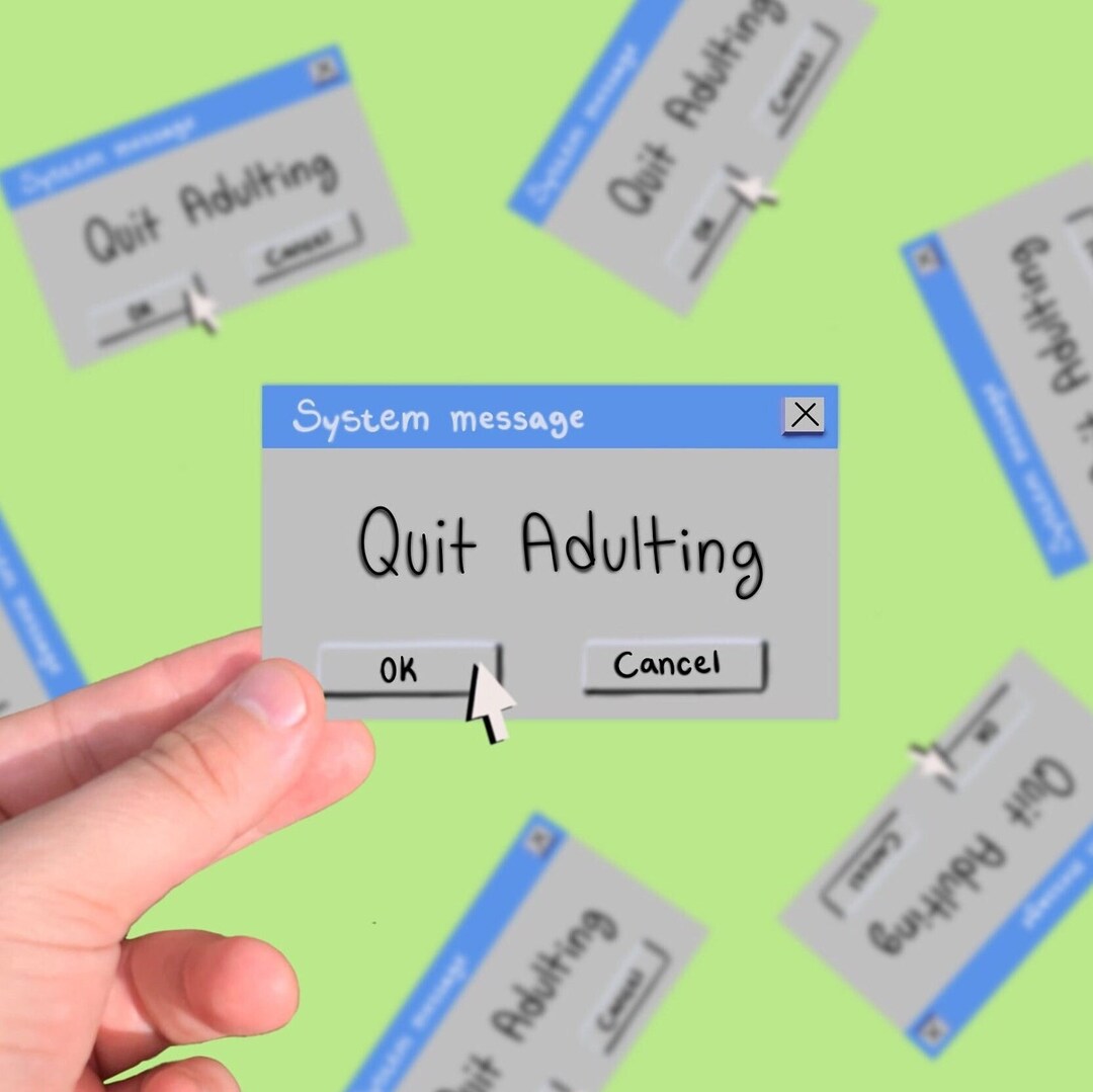 Quit Adulting Sarcastic Y2K Windows Sticker Retro 90s Decal, Funny ...