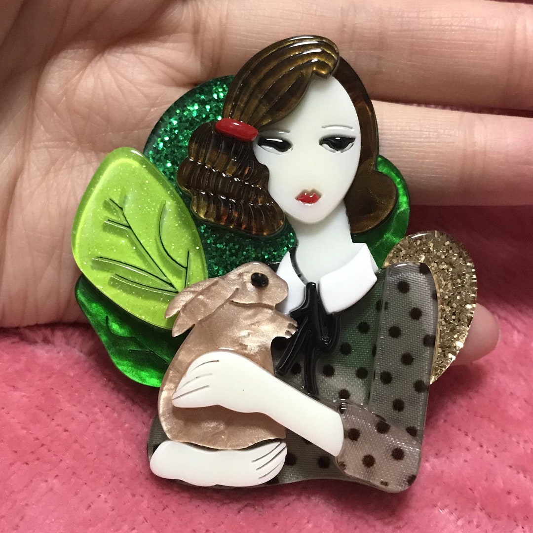 Lady Girl Pins Broche Acrylique Câlin Lapin Broches Pour - Etsy France