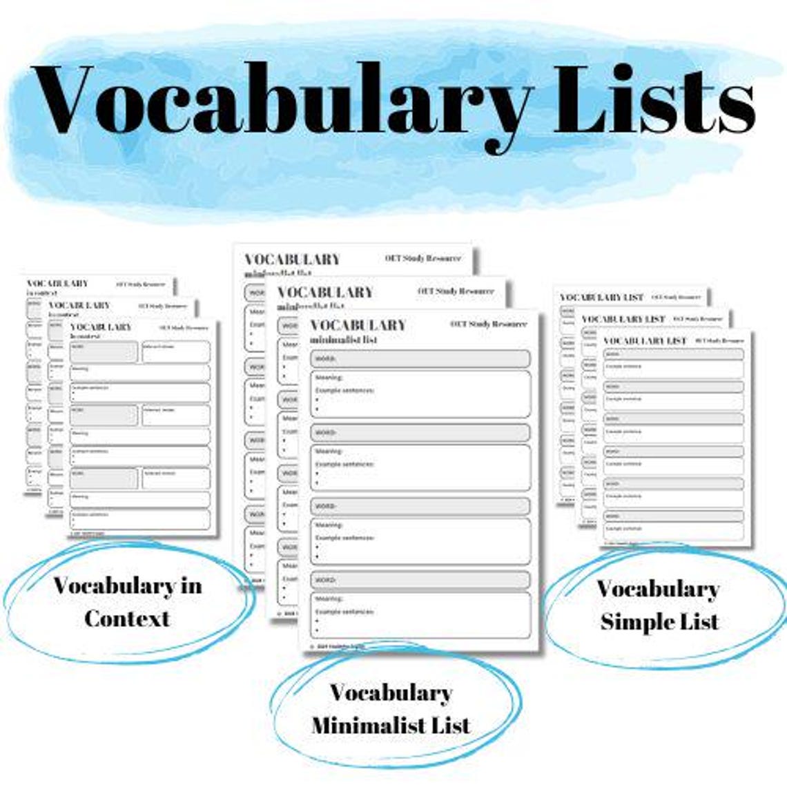 OET Study & Vocabulary Planner | OET Study Organizer Pdf | Occupational ...