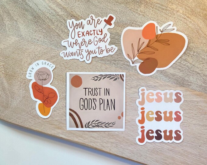 Pray Wait Trust Sticker, Bible Verse Stickers for Laptops, Faith ...