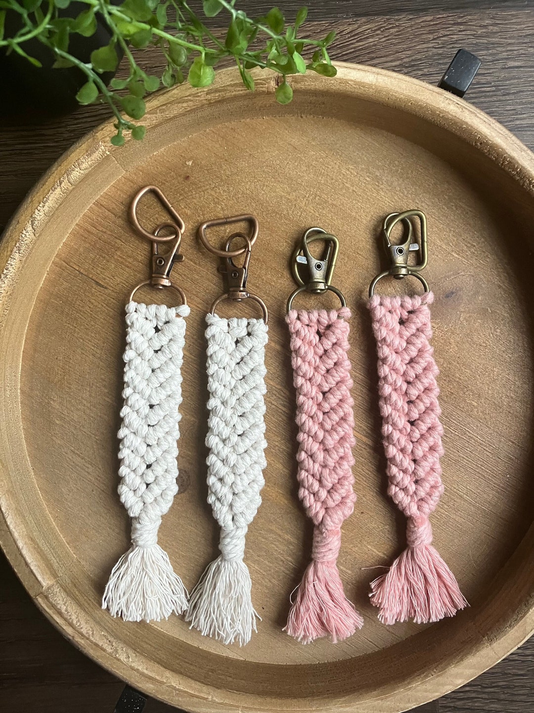 Macrame Fringe Keychain: Boho Tassel Key Fob, Stocking Stuffer - Etsy