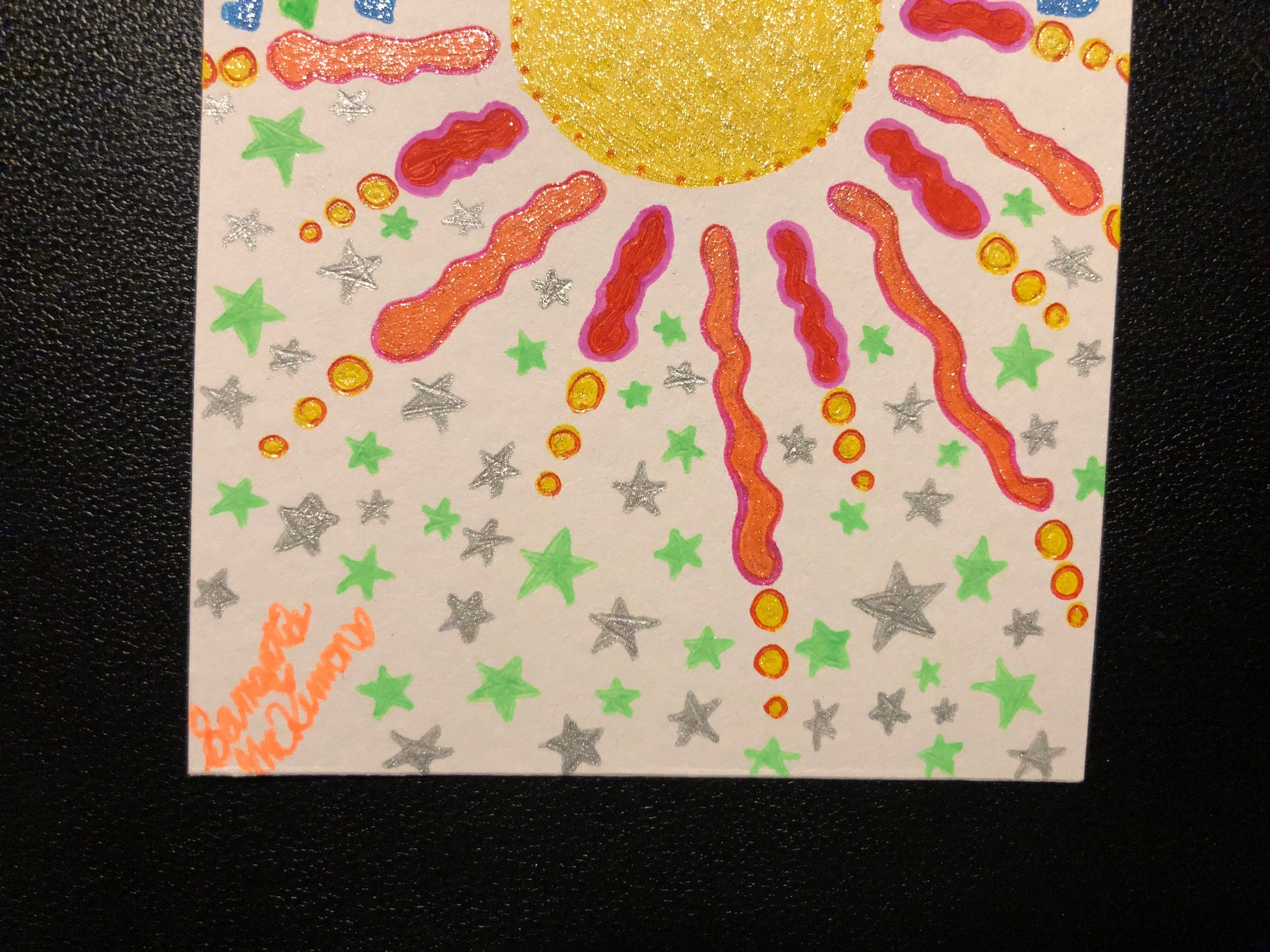 Abstract Sun and Star Mini Drawing Designed by Samacidity - Etsy