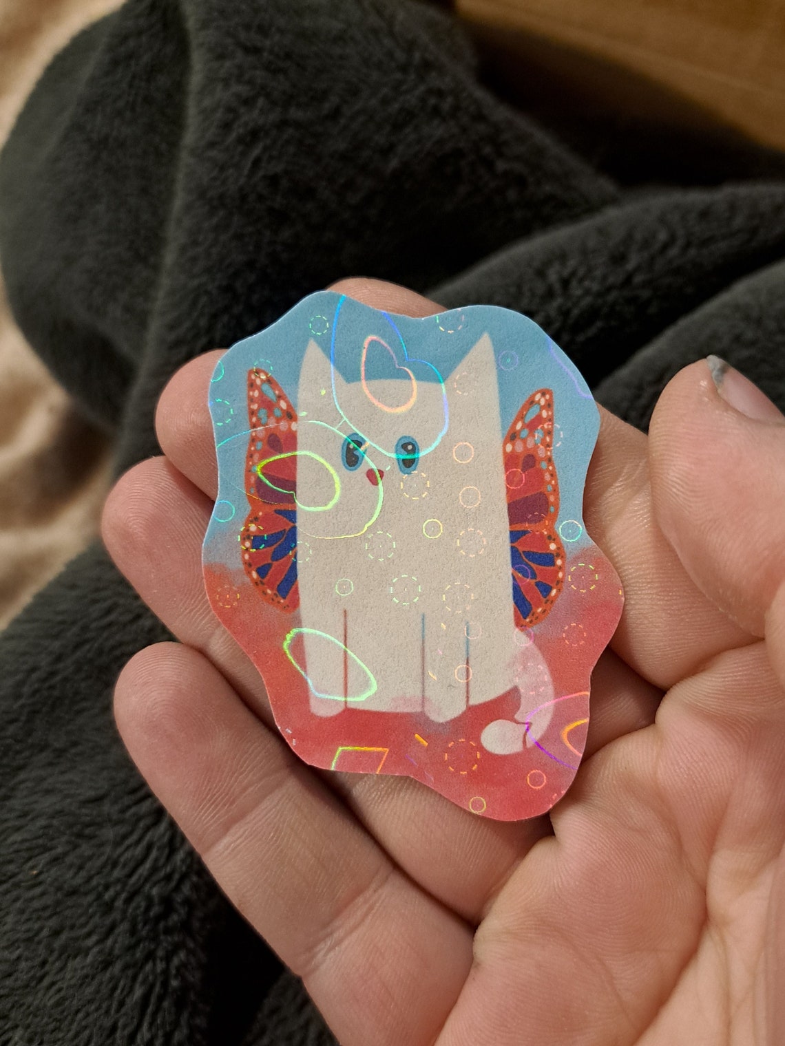 Holographic Fairycore Cat Sticker Design by Samacidity, Holographic Cat ...
