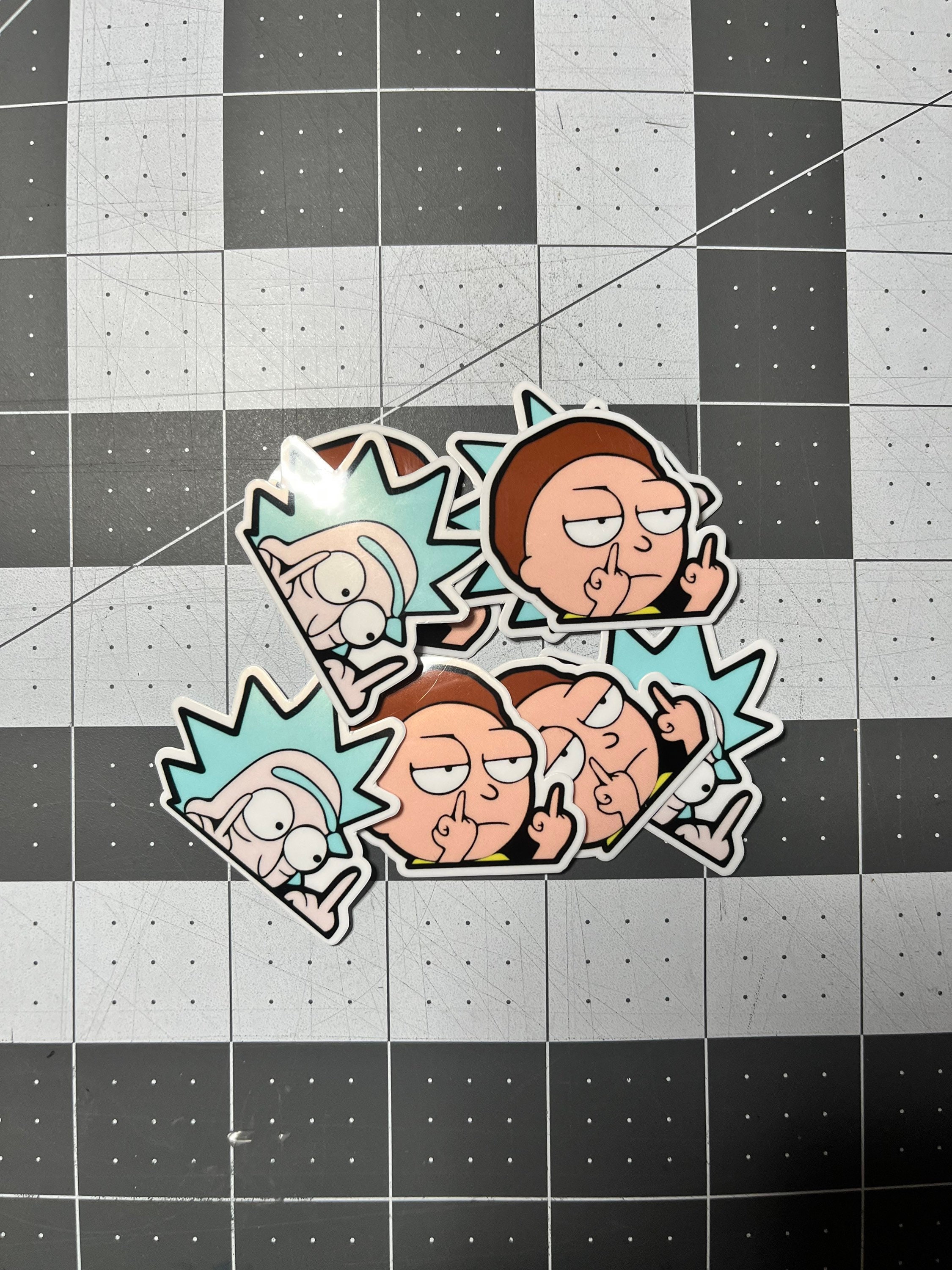 Middle Finger R&M Mini Stickers 8 Pack - Etsy