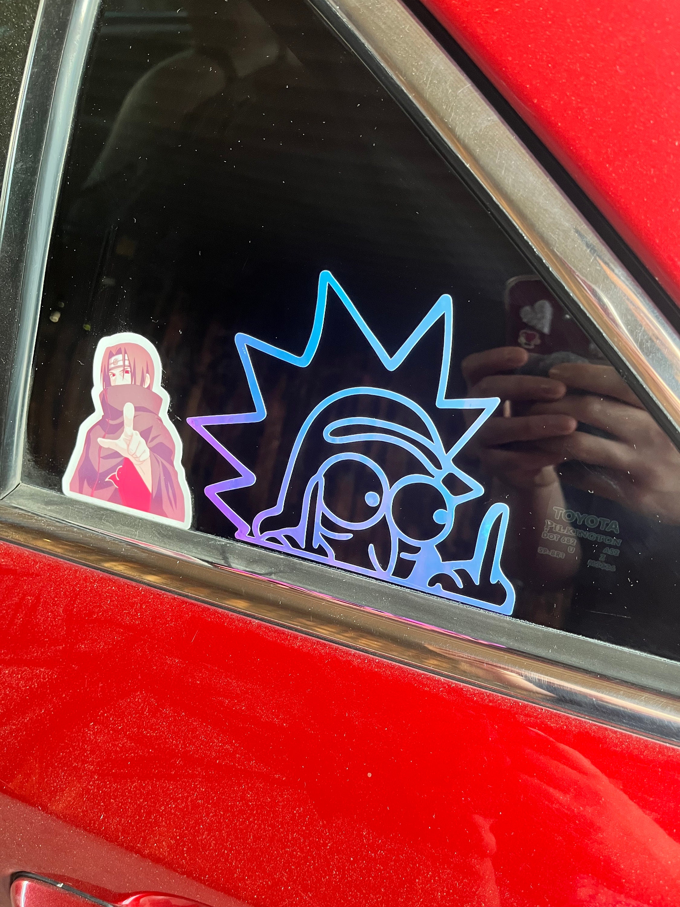 Middle Finger Holographic Vinyl Decal Rick Window Decal - Etsy