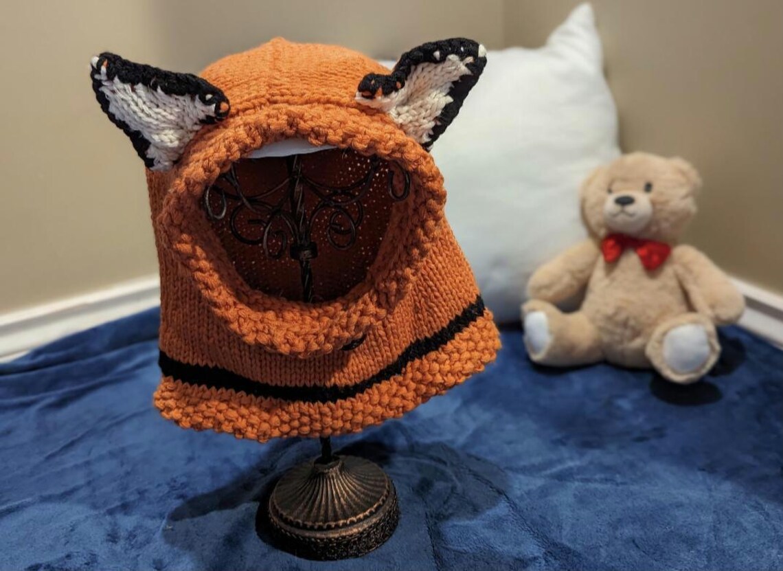Fox Knitted Cowl | Fox Ear Hat | Fox Ear Kniited Hat | Animal Hat ...